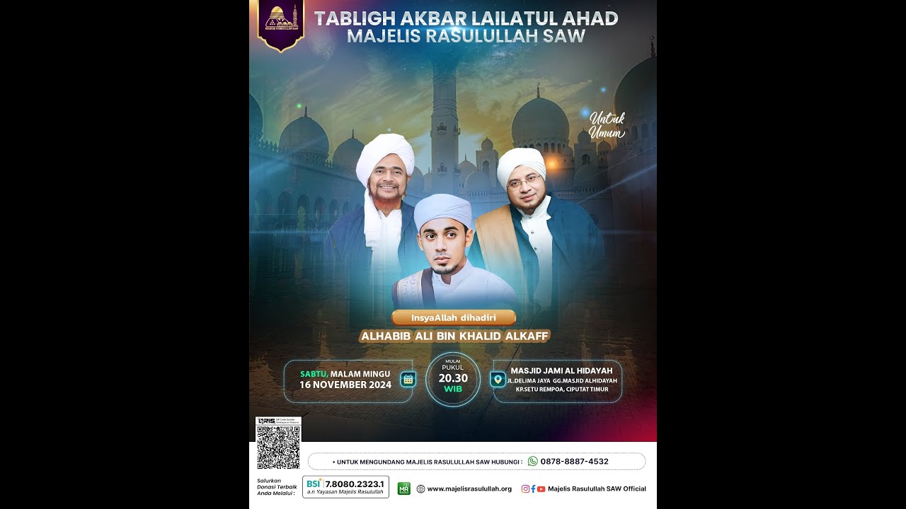 🔴 LIVE ON TABLIGH AKBAR LAILATUL AHAD MAJELIS RASULULLAH SAW - YouTube