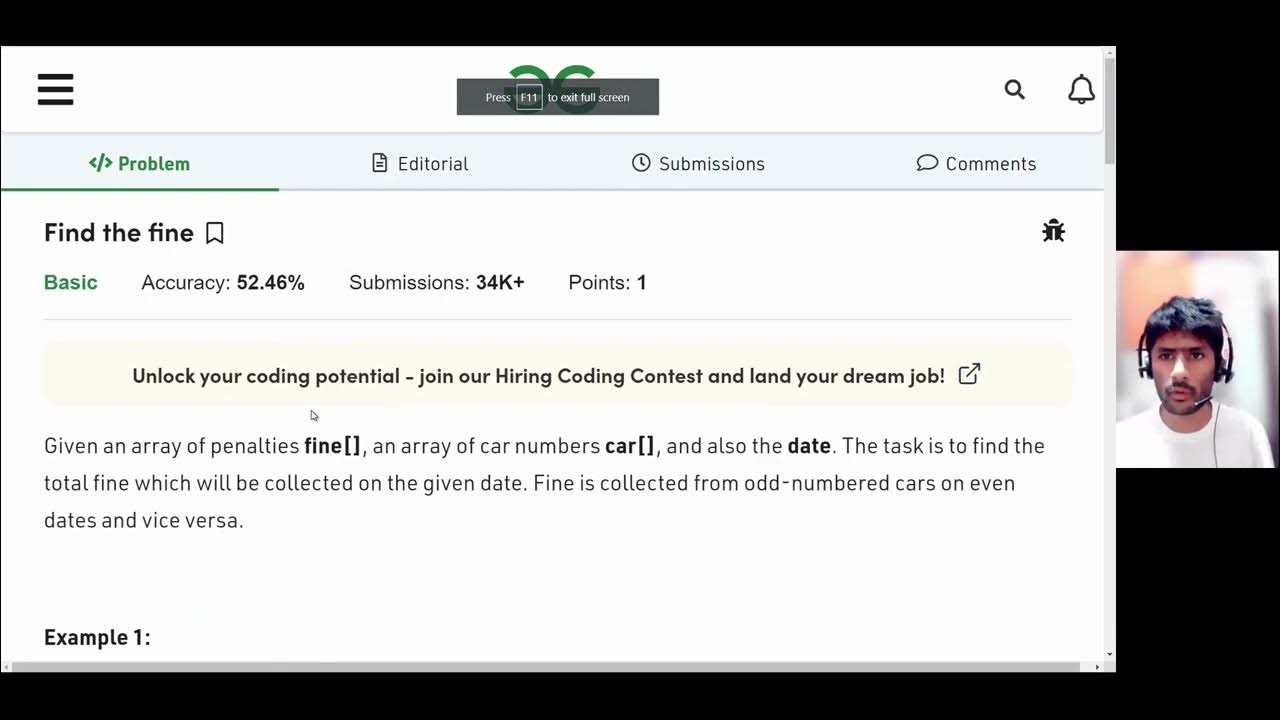 Find the fine | GFG | MASTER_DSA | C++ | BRUTE - OPTIMISED - YouTube
