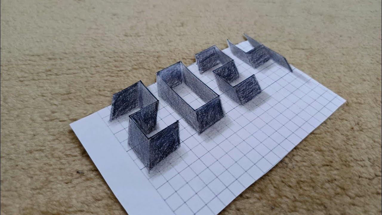 2024 3D Drawing / easy 3D art 2024 / 3d 2024 drawing on paper for ...
