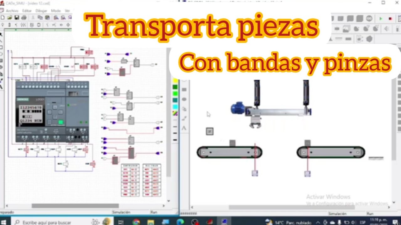 Curso PLC LOGO 230rc | (video 13) | transporte de piezas mecánicas con ...