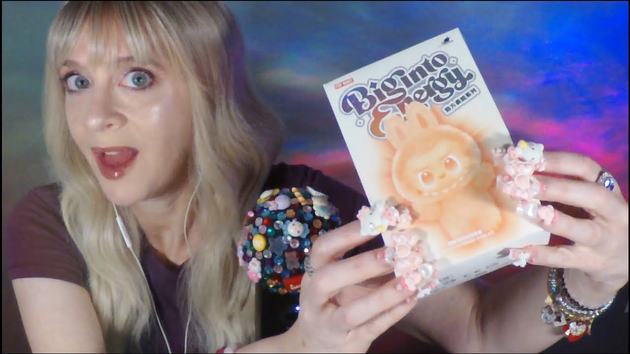 LABUBU Unboxing My First One | ASMR Gum Chewing Whisper - YouTube