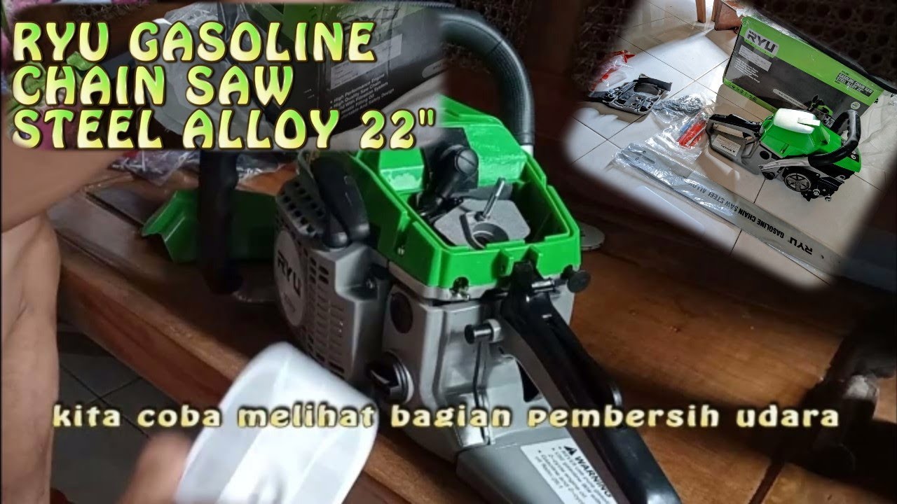 Chain saw merk RYU 22" || unboxing dan review || gergaji mesin merk RYU ...