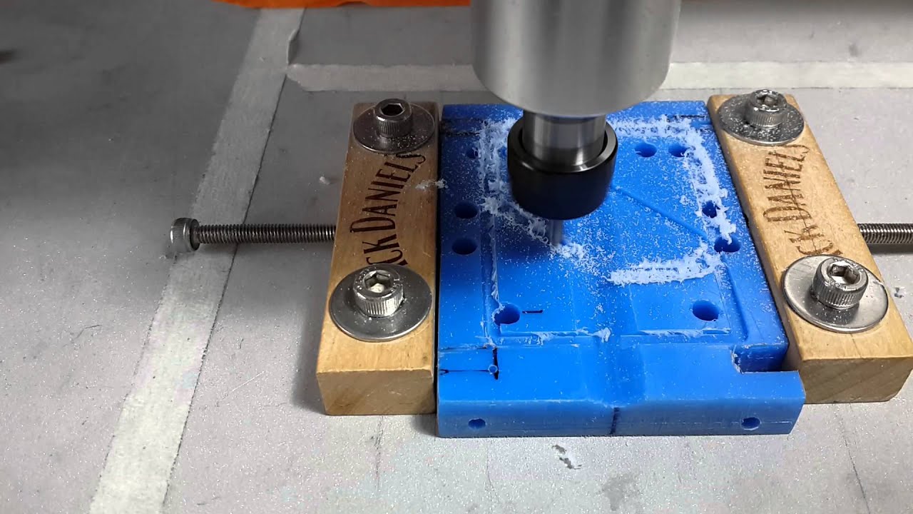 2nd attempt H bot CNC Milling with MC Nylon - YouTube