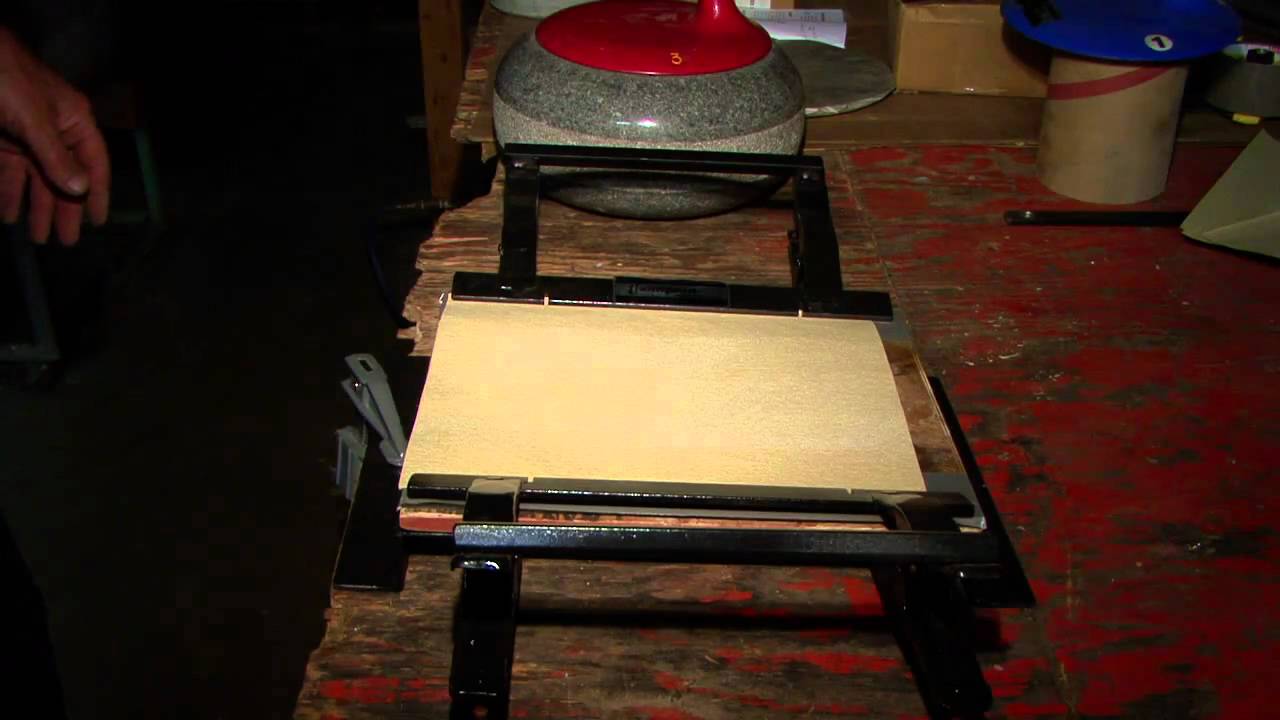 Curling Stone Sandpaper and Jig - Thompson Rink Equipment - YouTube