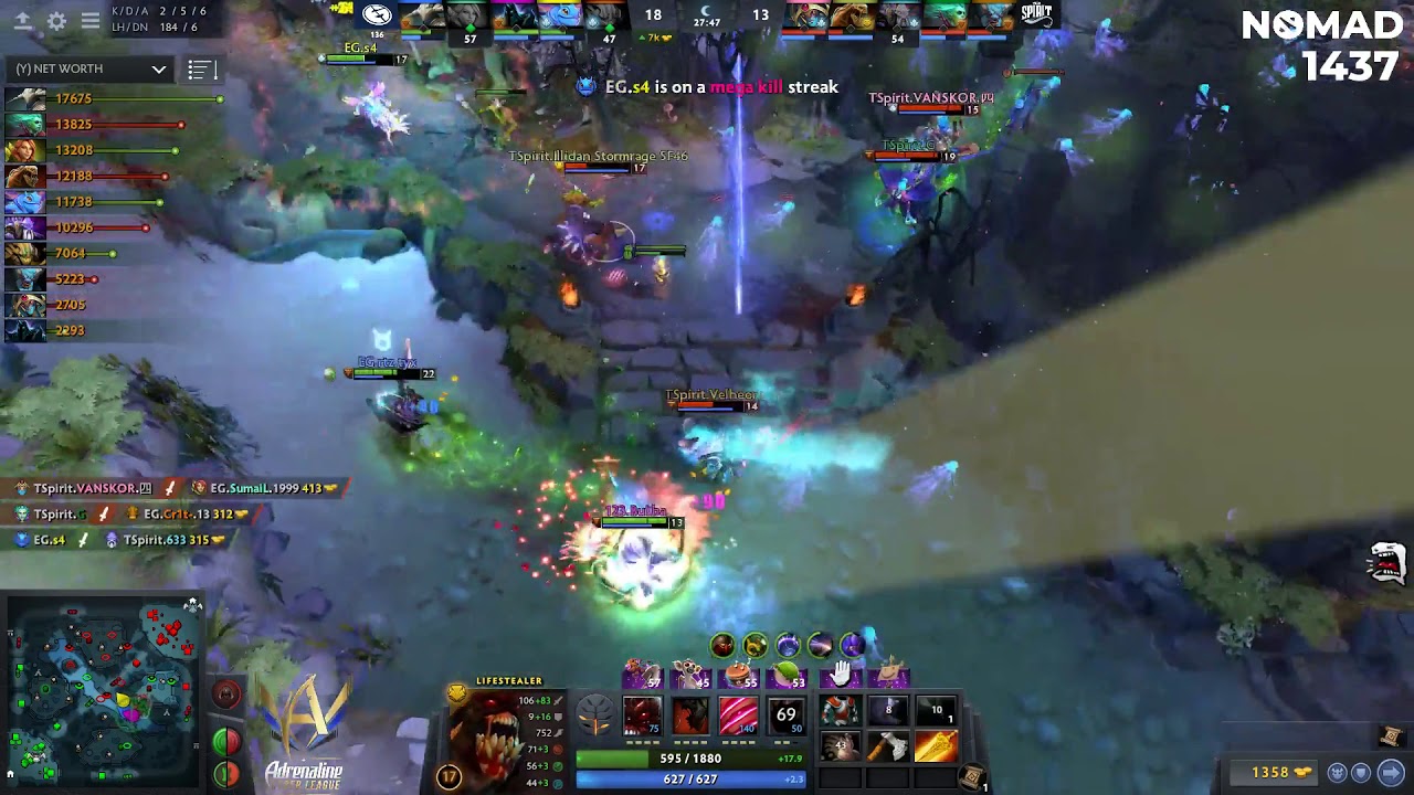 The power of scepter on DP and beautiful team fight EG vs Spirit - YouTube