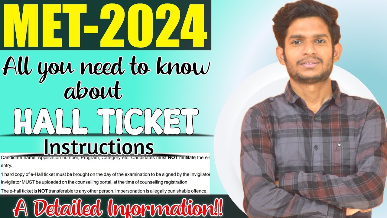 Hall Ticket Important Instructions | MET-2024 | Guidelines for ...