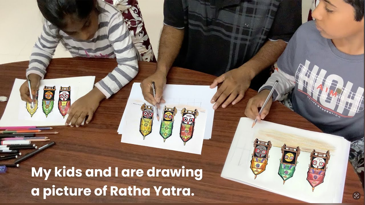 How to Draw Ratha Yatra | Rath Yatra Festival Drawing | Step by step ...