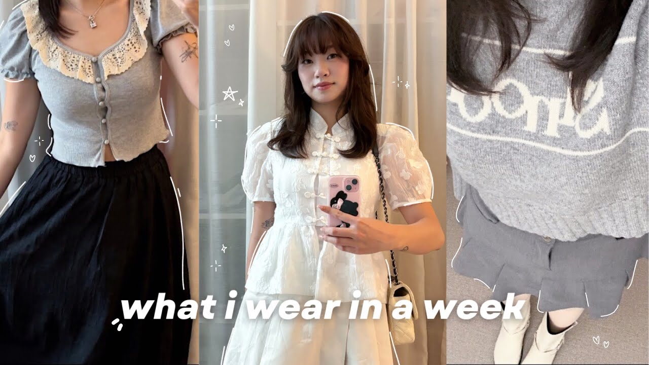 OOTD VLOG: acubi, achromatic, coquette looks ｡𖦹°‧ (pinterest inspired ...