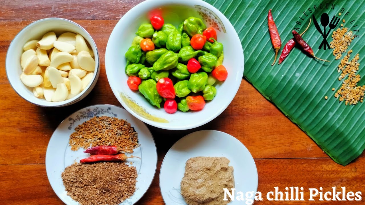 How to make spicy Naga Chilli Pickle || Hot Naga Chili Pickle ...