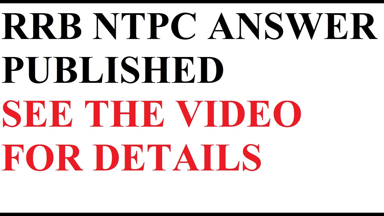 RRB NTPC answer key 2021|RRB NTPC objection|RRB NTPC answer key - YouTube