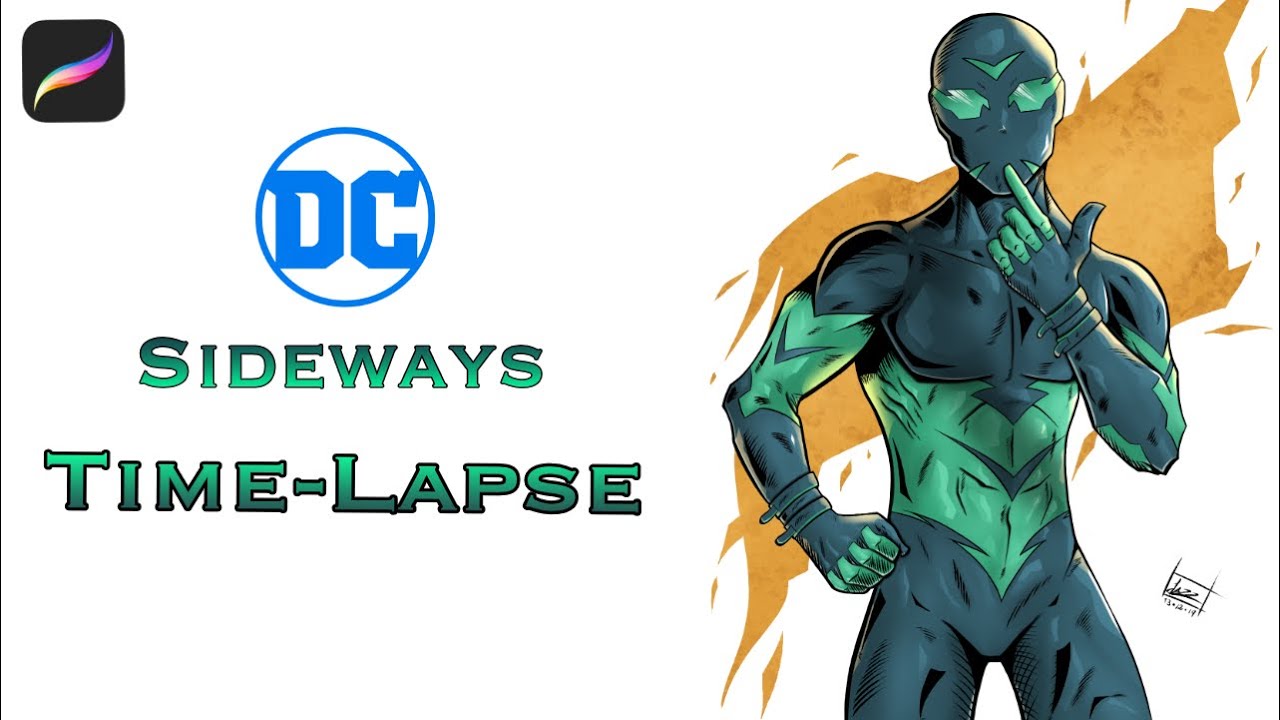 Sideways (DC Comics Art) - PROCREATE TIME LAPSE - YouTube