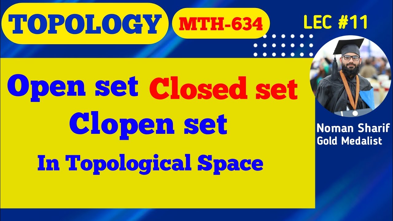 Open set,Closed set and Clopen set in topology| mth634 short lecture ...