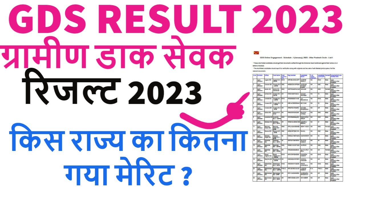 GDS 2023 Result Kaise Dekhe | GDS Cut Off | Merit Kish Rajya Me Kitana ...