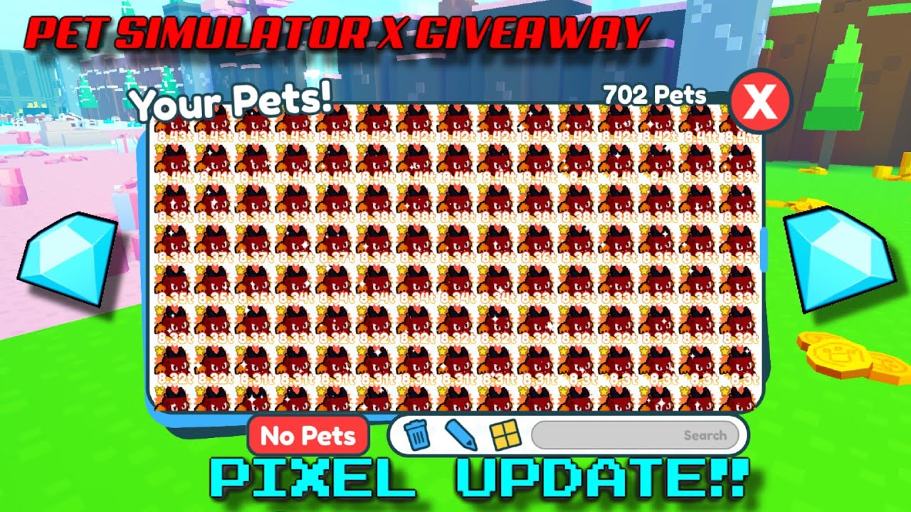 🔴 ROBLOX LIVE! | Pet Simulator X PIXEL DEMON & GEMS GIVEAWAY! | PIXEL ...
