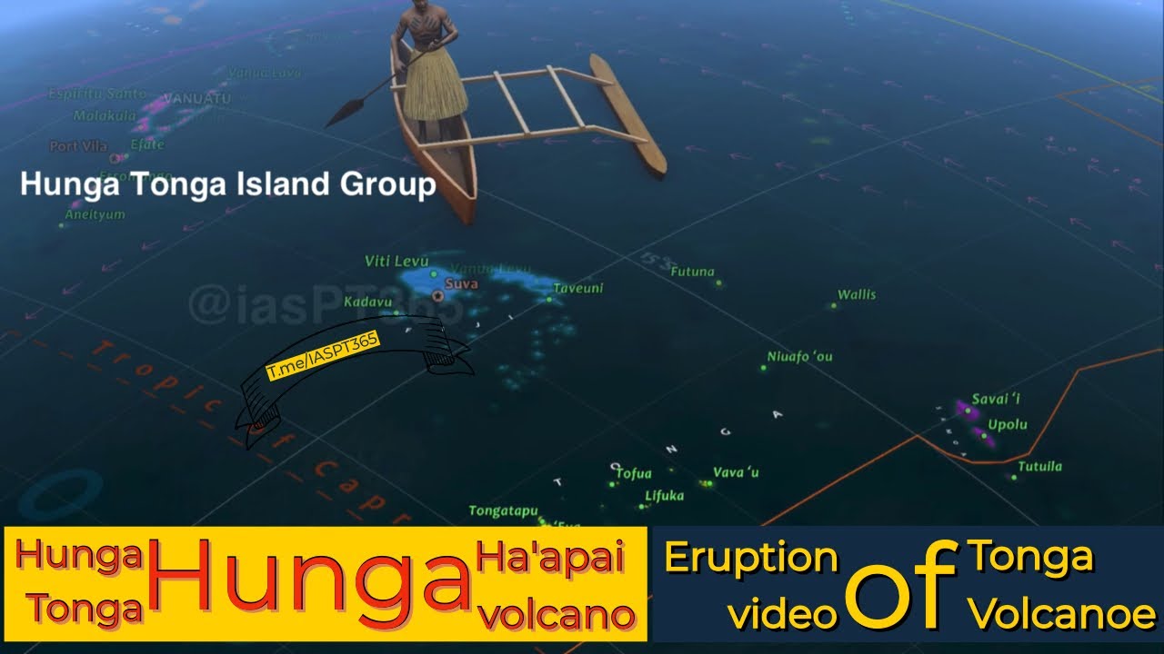 Tonga Island 3D Political Map | Location of Hunga Tonga Hunga Haapai ...