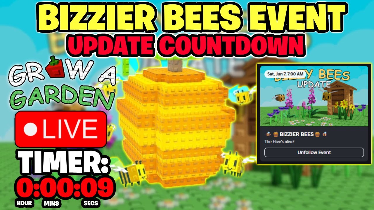 🔴GROW A GARDEN STOCK LIVE 24/7 - BIZZY BEES EVENT GROW A GARDEN NEW ...