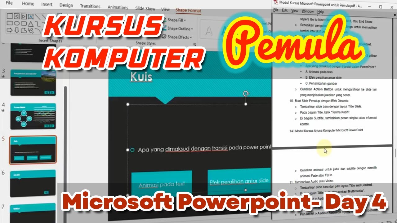 Kursus Microsoft Powerpoint untuk Pemula Pertemuan 4 - YouTube