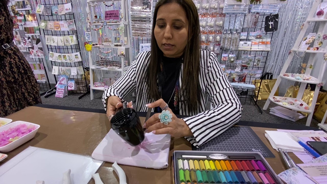 Creativation 2020 : Dress My Crafts Shrink Prink Frosted Sheets Flower Tutorial - YouTube