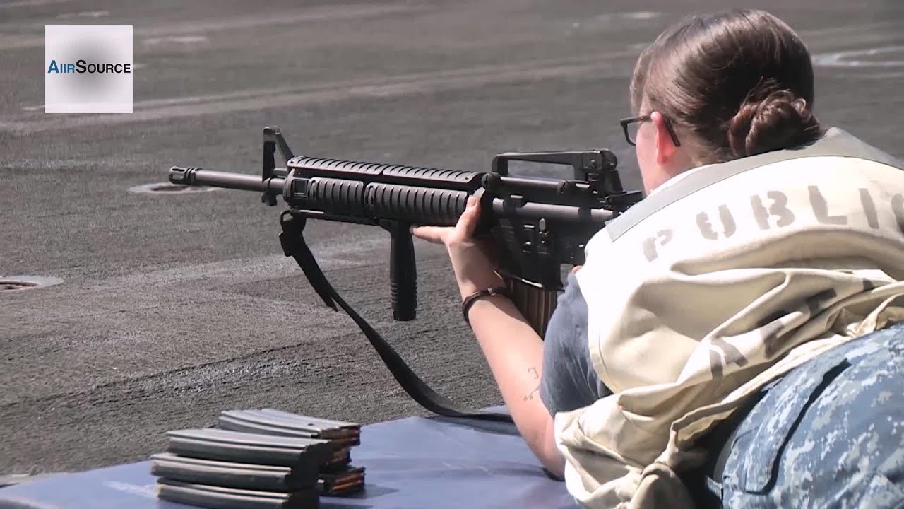 M4 Rifle Live-Fire Exercise Aboard USS Nimitz - YouTube