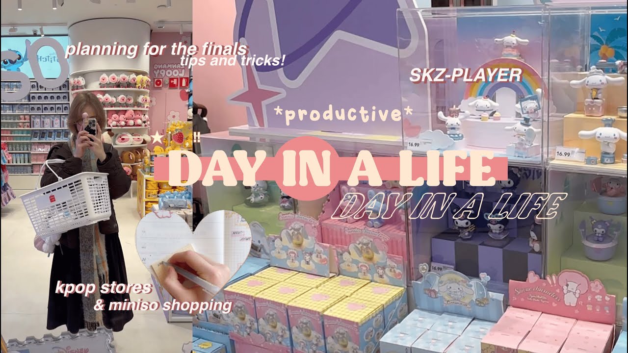 🖇🐰🍓 DAY IN A LIFE *productive* // planning for the finals, skz-player ...