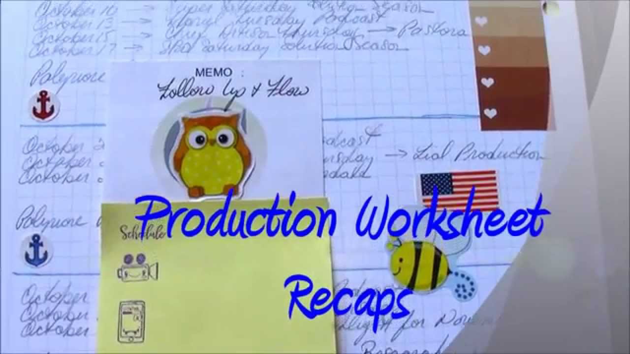 Production Worksheet Planner Designs - YouTube