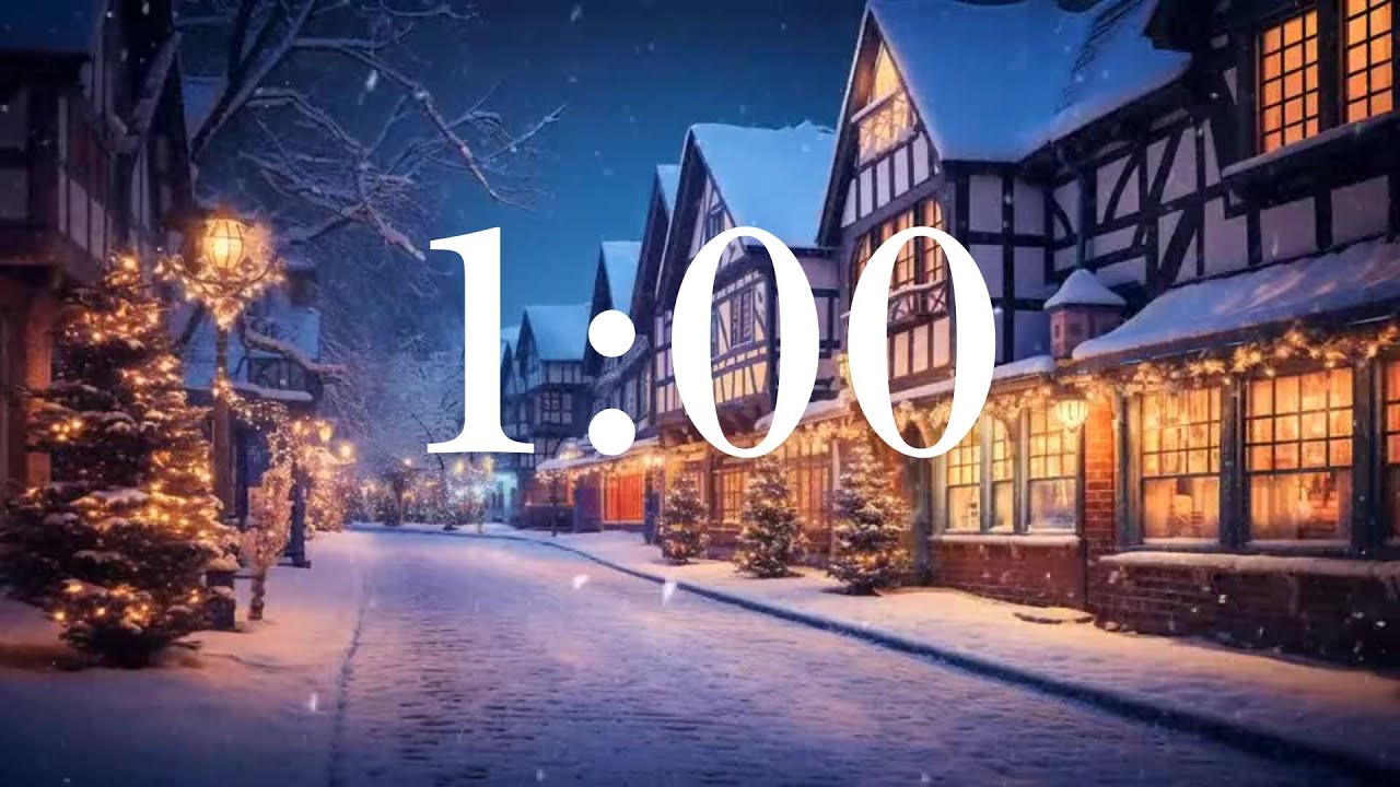1-Minute Christmas Countdown Timer | Snowy Village & Festive Music ...