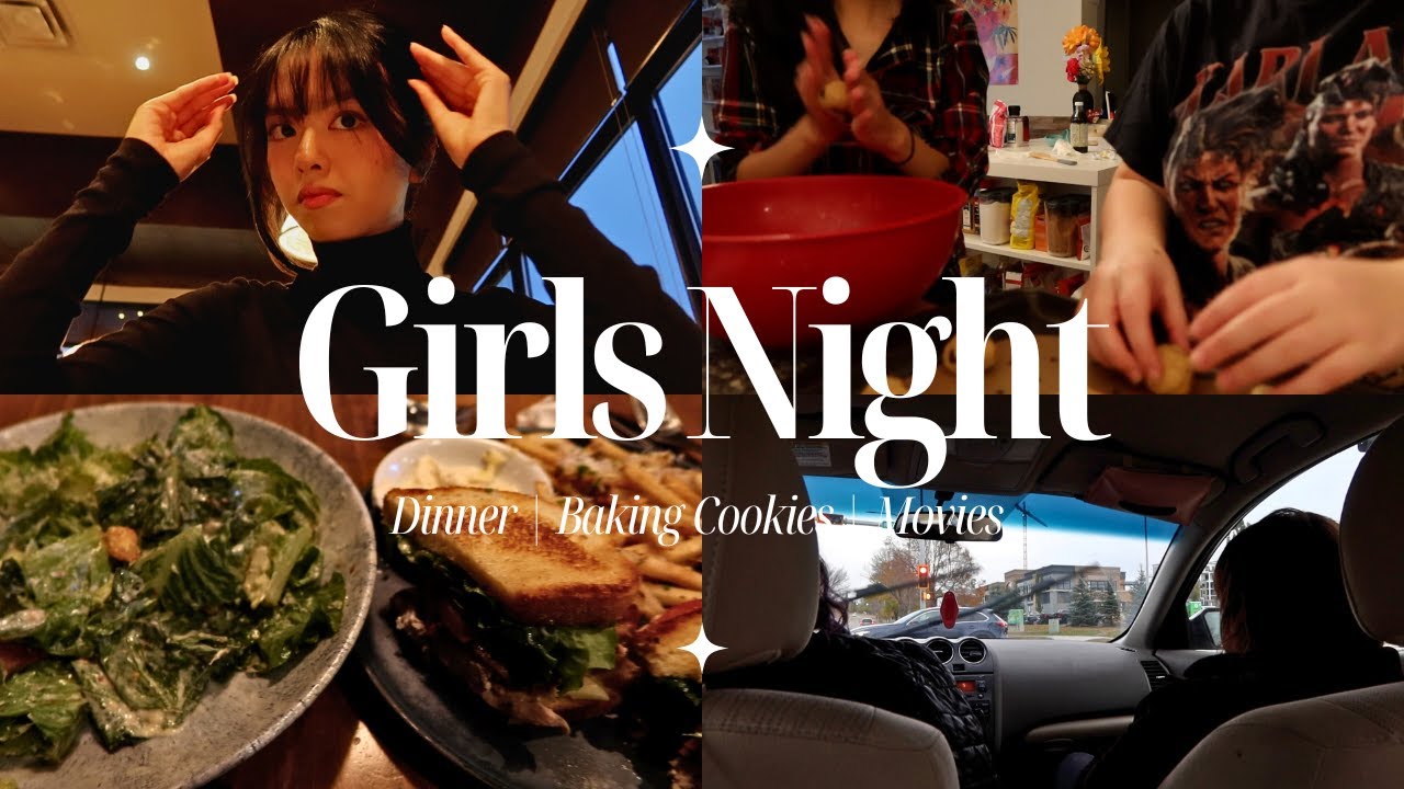 Girls Night: Sleepover | Dinner | Baking | Movies - YouTube