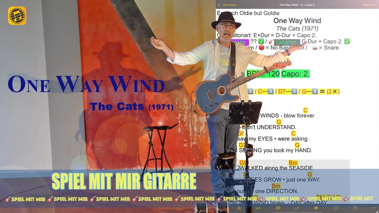 One Way Wind - The Cats – Gitarre + SongBook ChordPro Akkordbegleitung ...