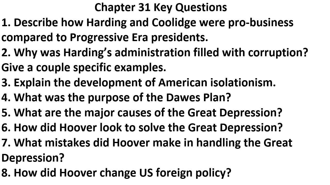 Chapter 31 Key Questions - YouTube