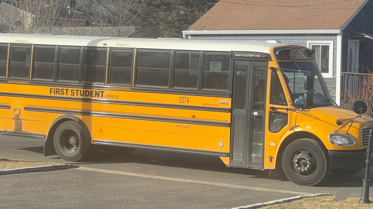 First Student 2018 Thomas C2 School Bus 2374 Passing By - YouTube