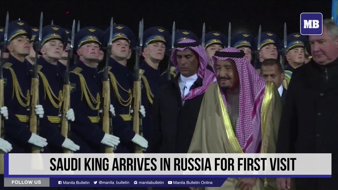 Saudi king arrives in Russia for first visit - YouTube