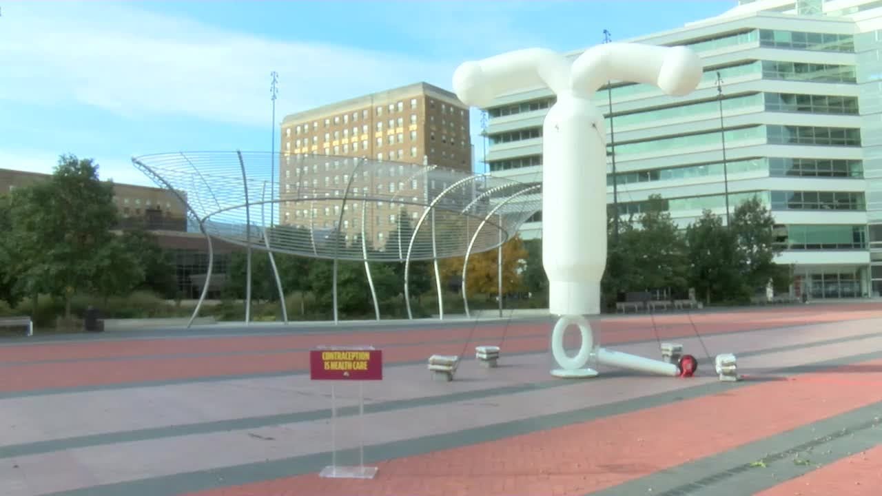 Election 2024: Giant inflatable IUD reappears, put candidates on alert ...