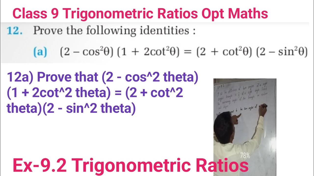 12a Prove That 2 Cos 2 Theta 1 2cot 2 Theta 2 Cot 2 Theta