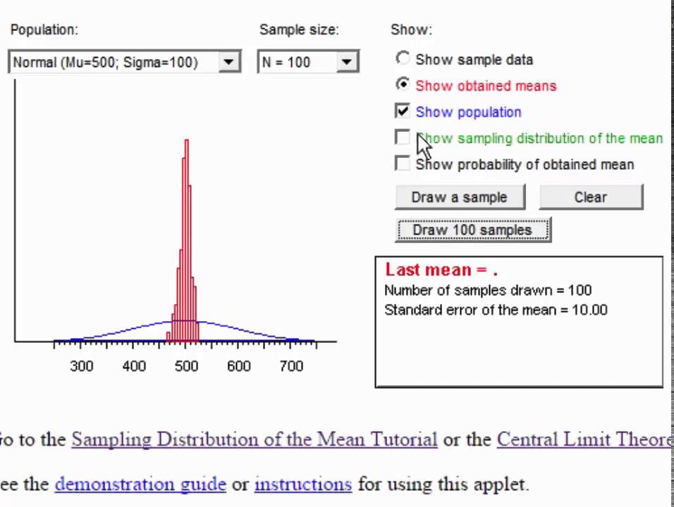 WISE statistics: Sampling Distribution tutorial - YouTube