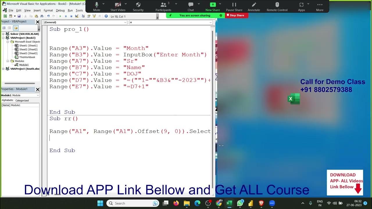 Vba Macros Coding Classes With Sujeet Sir No Jatin Sah Youtube