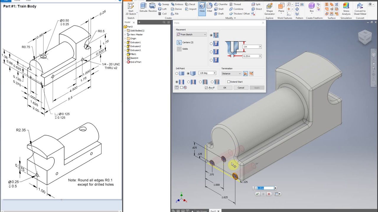 Part#1: Train Body - Miniature Train- Part File - YouTube