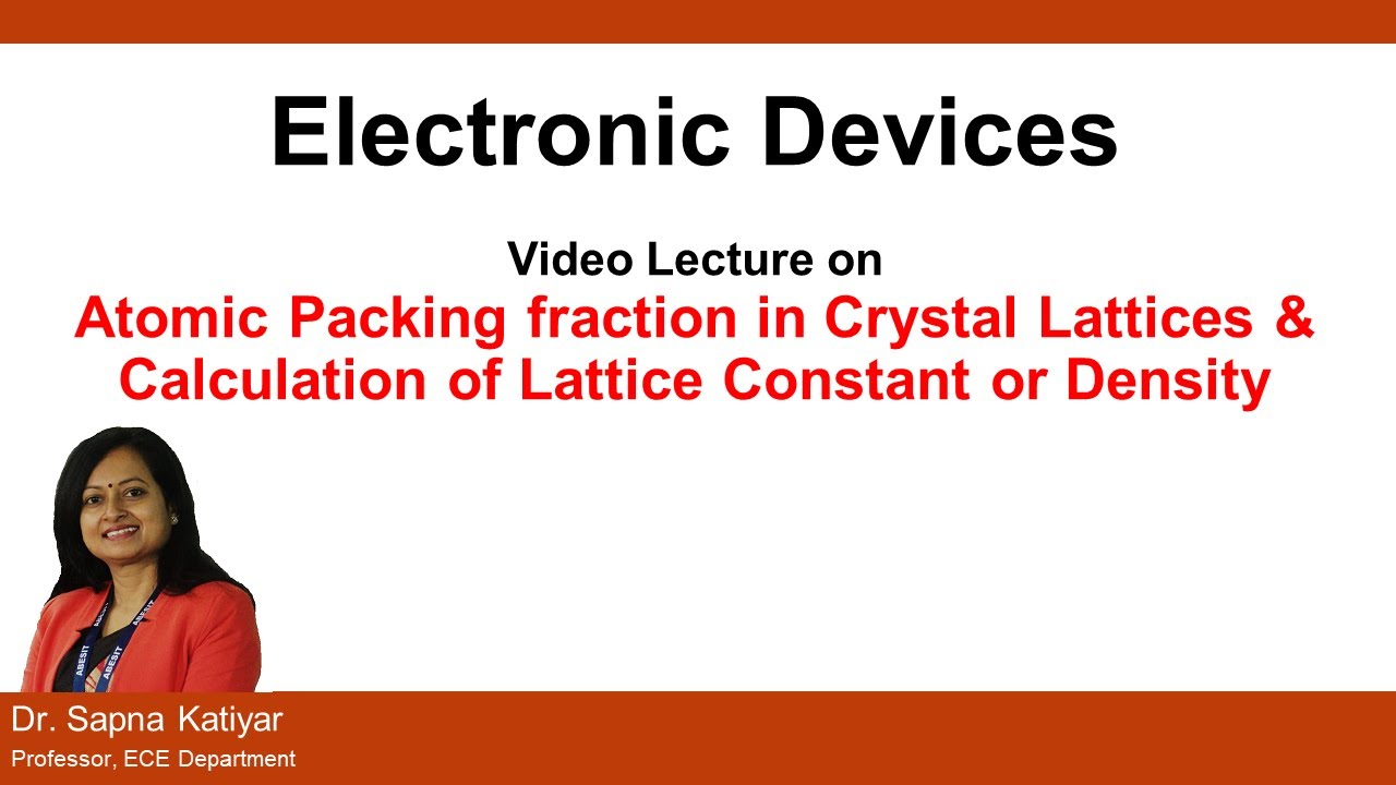 L4(A) | Atomic Packing fraction in Crystal Lattices | Lattice Constant ...