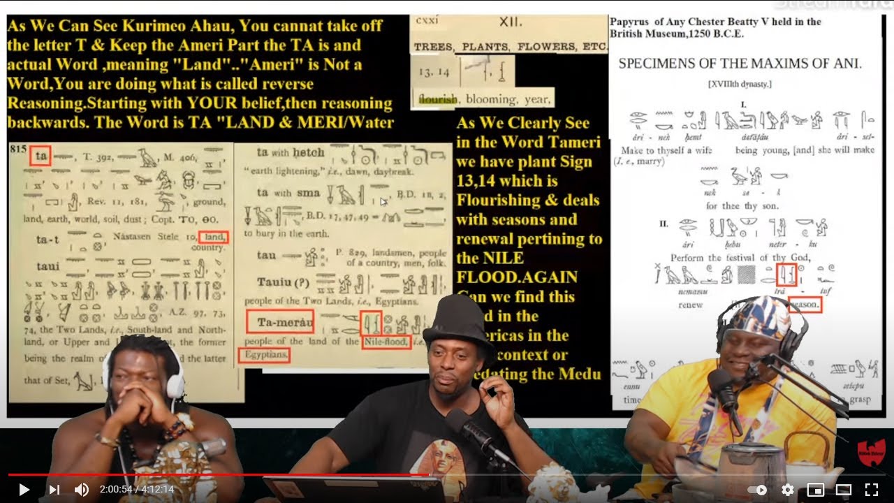 Tehuti Discusses Kurimeo's Egypt, Tameri, & Native American Connection ...