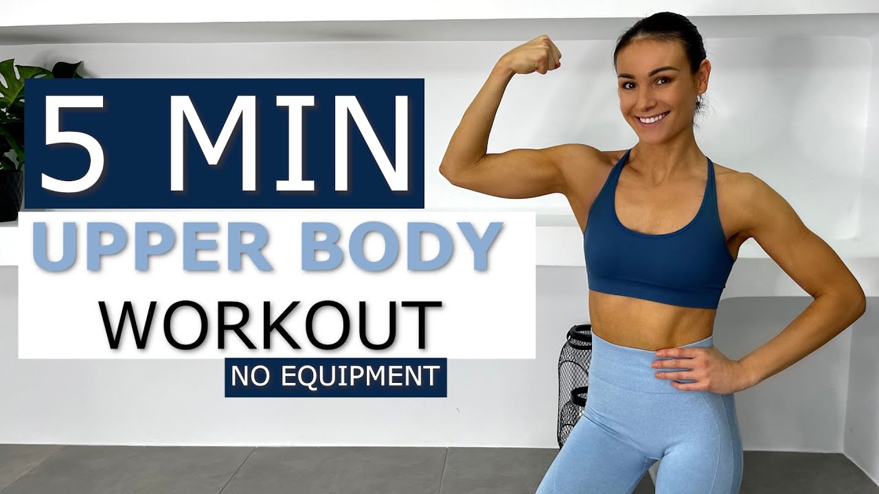 5 Min TONED UPPER BODY WORKOUT | Arms, Chest, Back & Abs, no equipment, low impact - YouTube