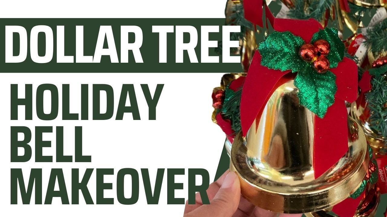 Dollar Tree Gold Bell Makeover: Enamel Hanging Decorative Bells - YouTube