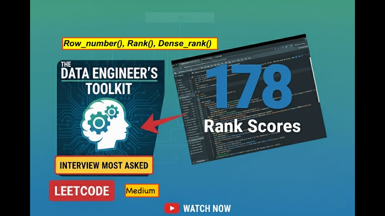 LeetCode 178 | SQL Interview Question: Rank Scores (Medium) - YouTube