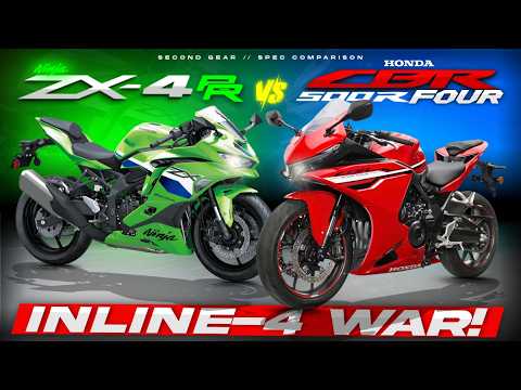 Small Inline-4 Sportbike Showdown! ┃ Honda CBR500R Four vs Kawasaki Ninja ZX-4RR