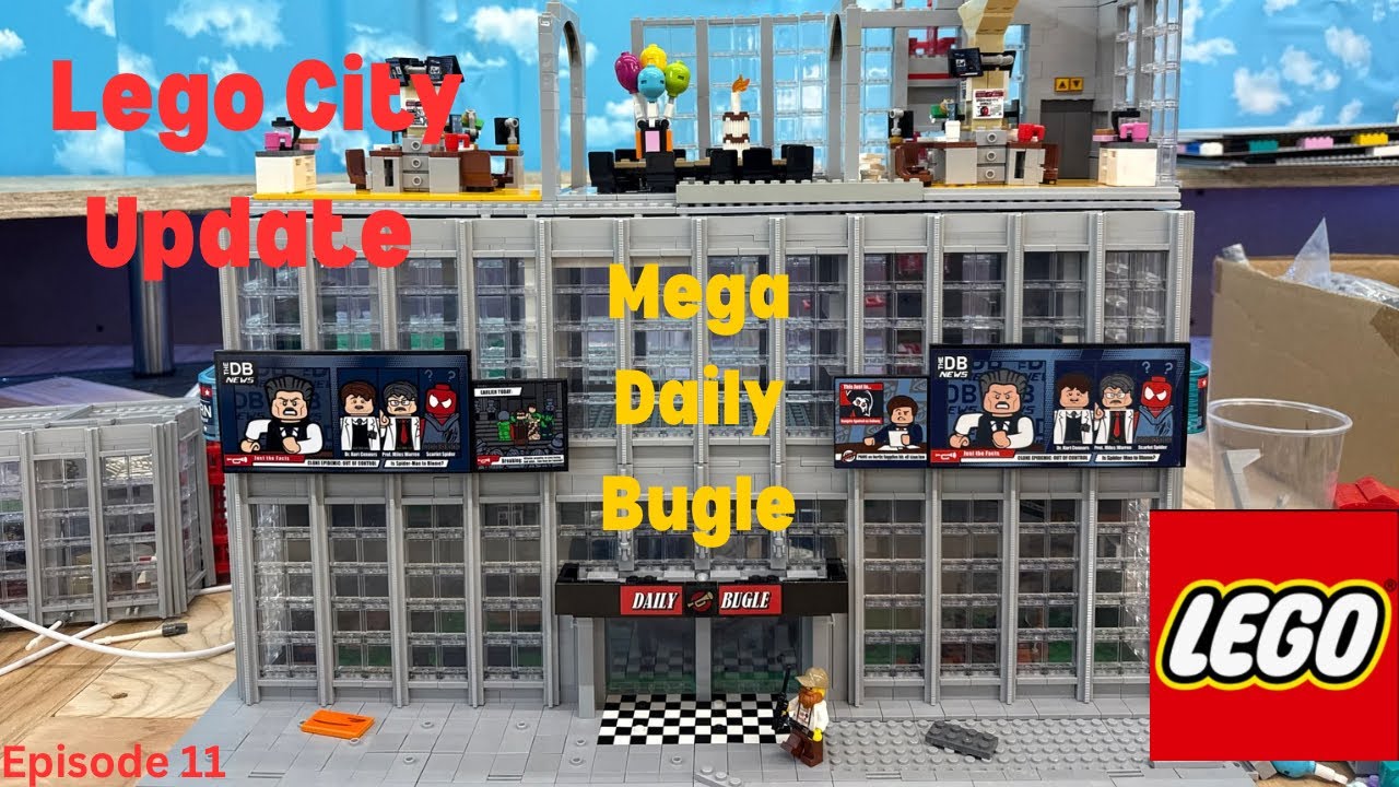 Lego City Update Episode 11 Bowling Alley added Mega Daily Bugle progress - YouTube
