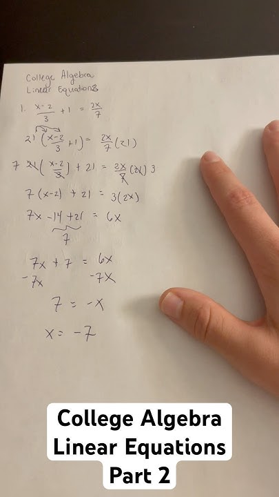 College Algebra - Linear Equations part 2 - YouTube