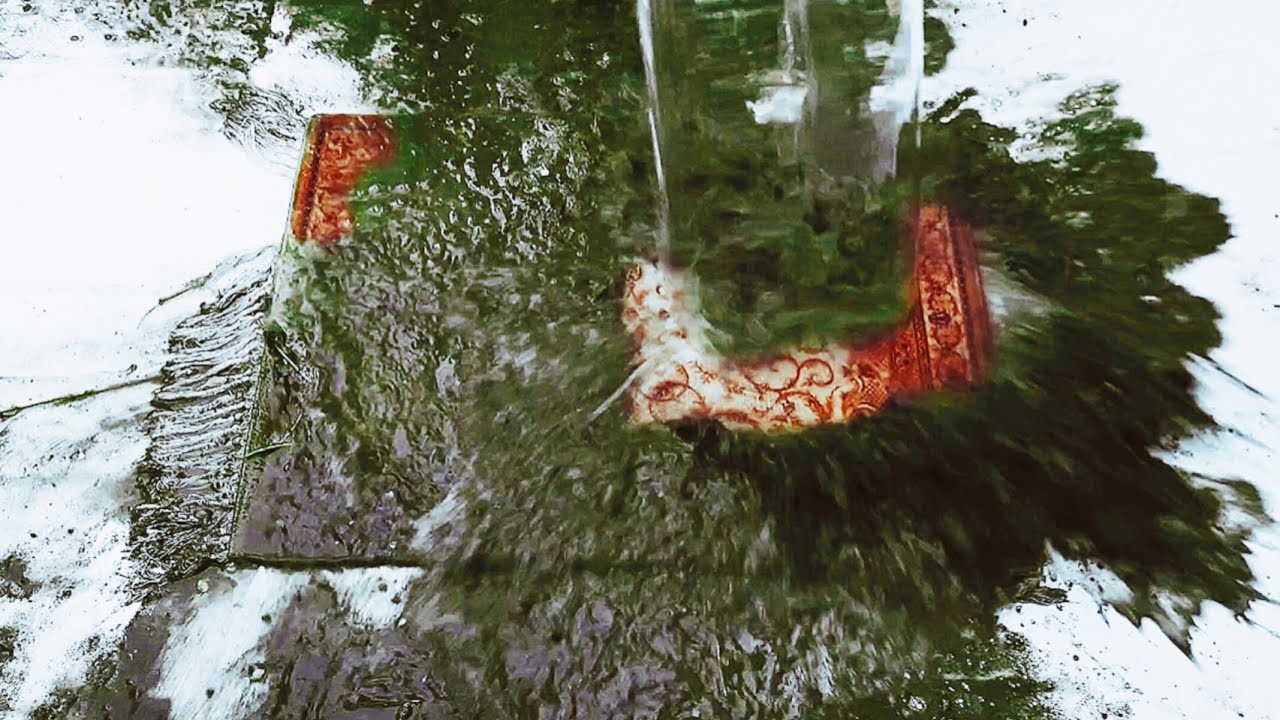 washing the dirty rug | rug washing satisfying | cleaning carpet - YouTube