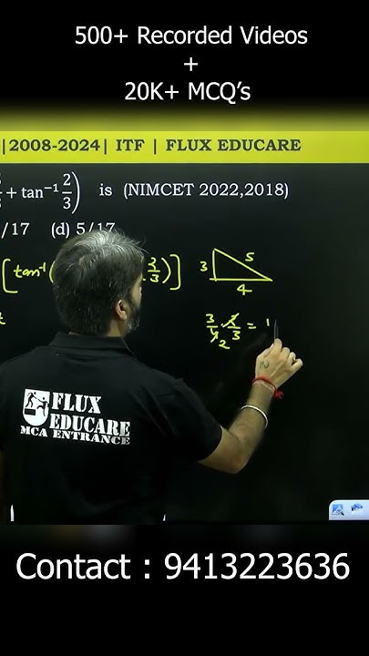 Nimcet PYQ's of 2022 Inverse Trigonometry |Flux educare | Dr. Anil Kumar - YouTube