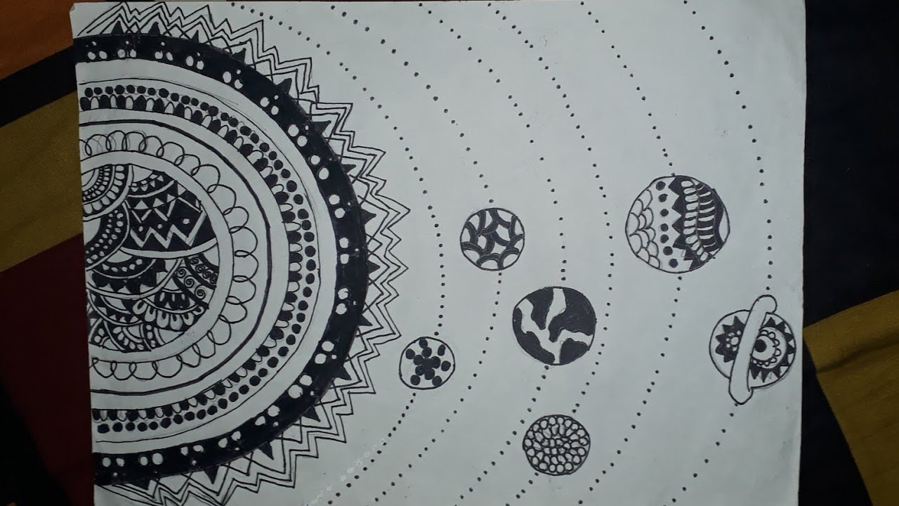 Solar system mandala art 🛰🌌🚀👾☄🎨🖌👨‍🎨👩‍🎨 - YouTube