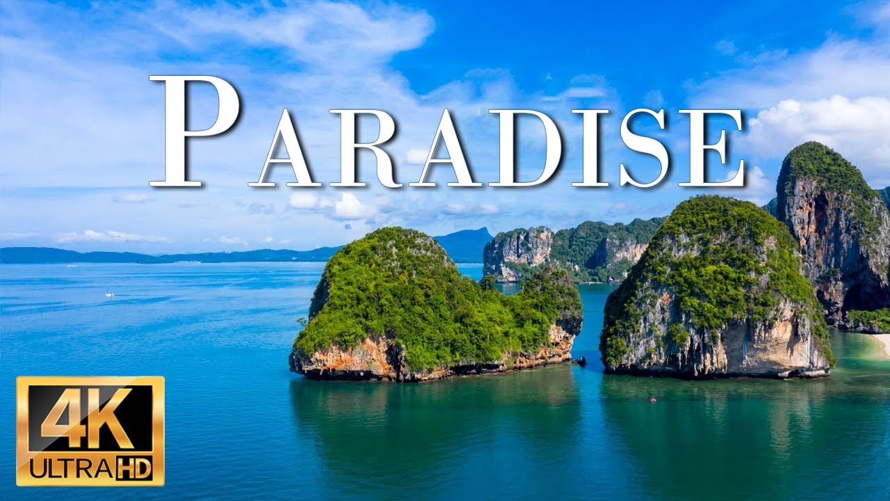 FLYING OVER PARADISE (4K UHD) Amazing Beautiful Nature Scenery with ...