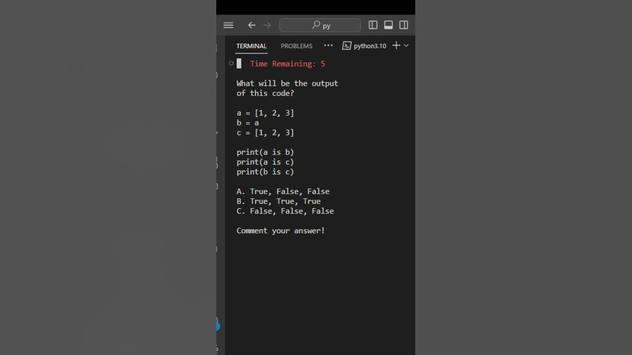 Python Quiz 39 Pythonquiz Learningpython Python Youtube