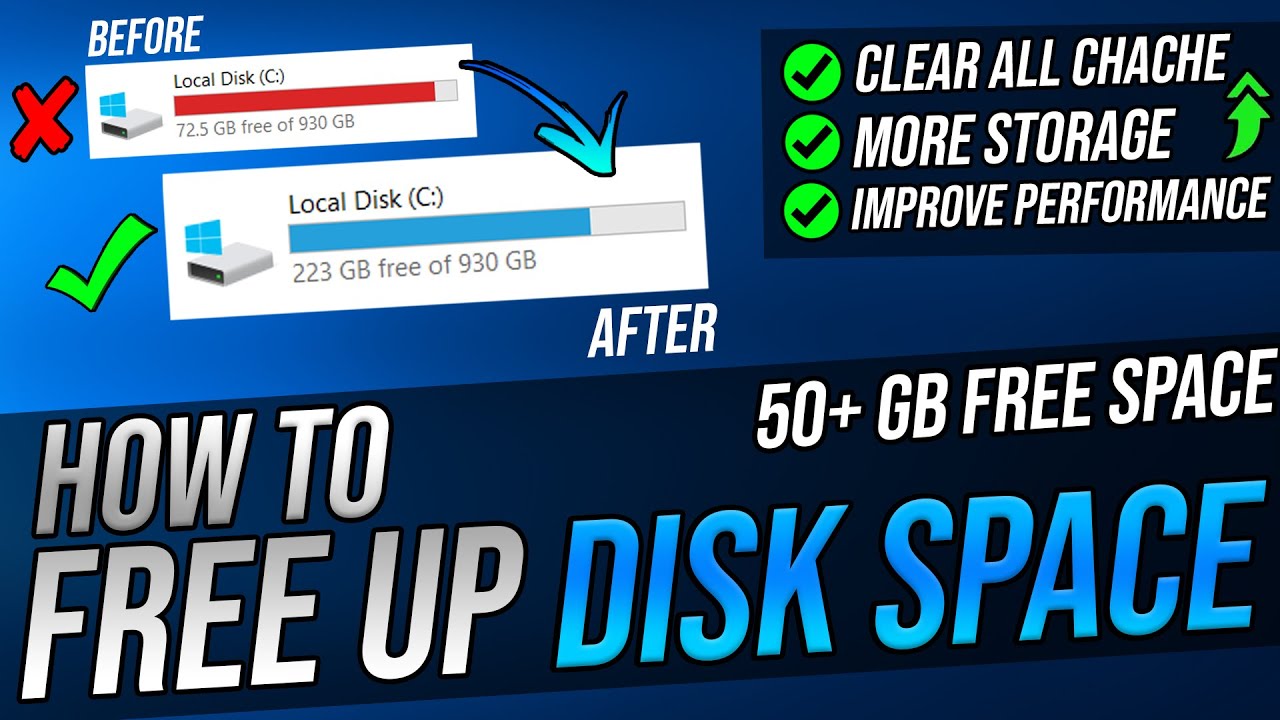🔧 How to FREE Up Disk Space on Windows 10, 8 or 7! | More than 50GB ...